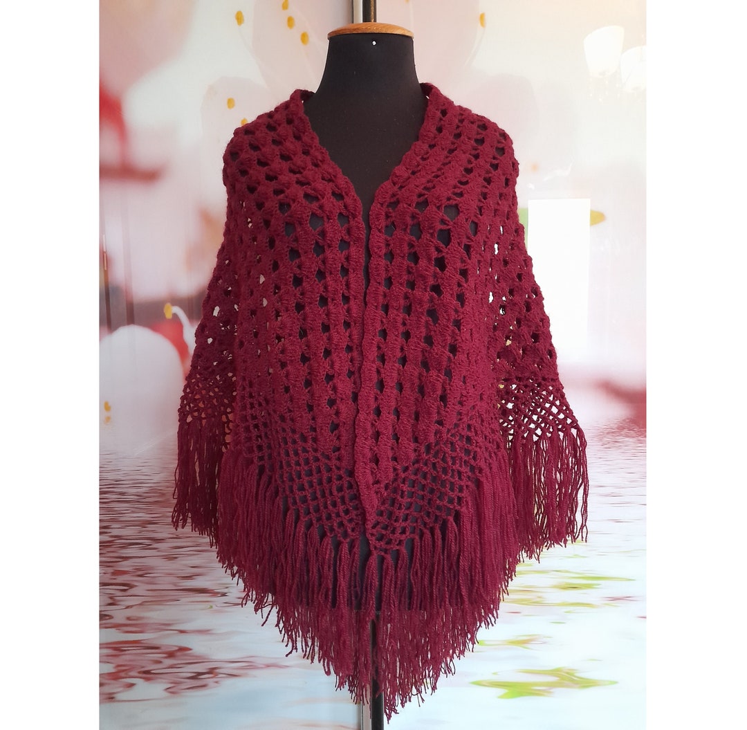 Lace Shawl Crochet, Fishnet Angora Shoulder Wrap Wool, Triangle Scarf ...