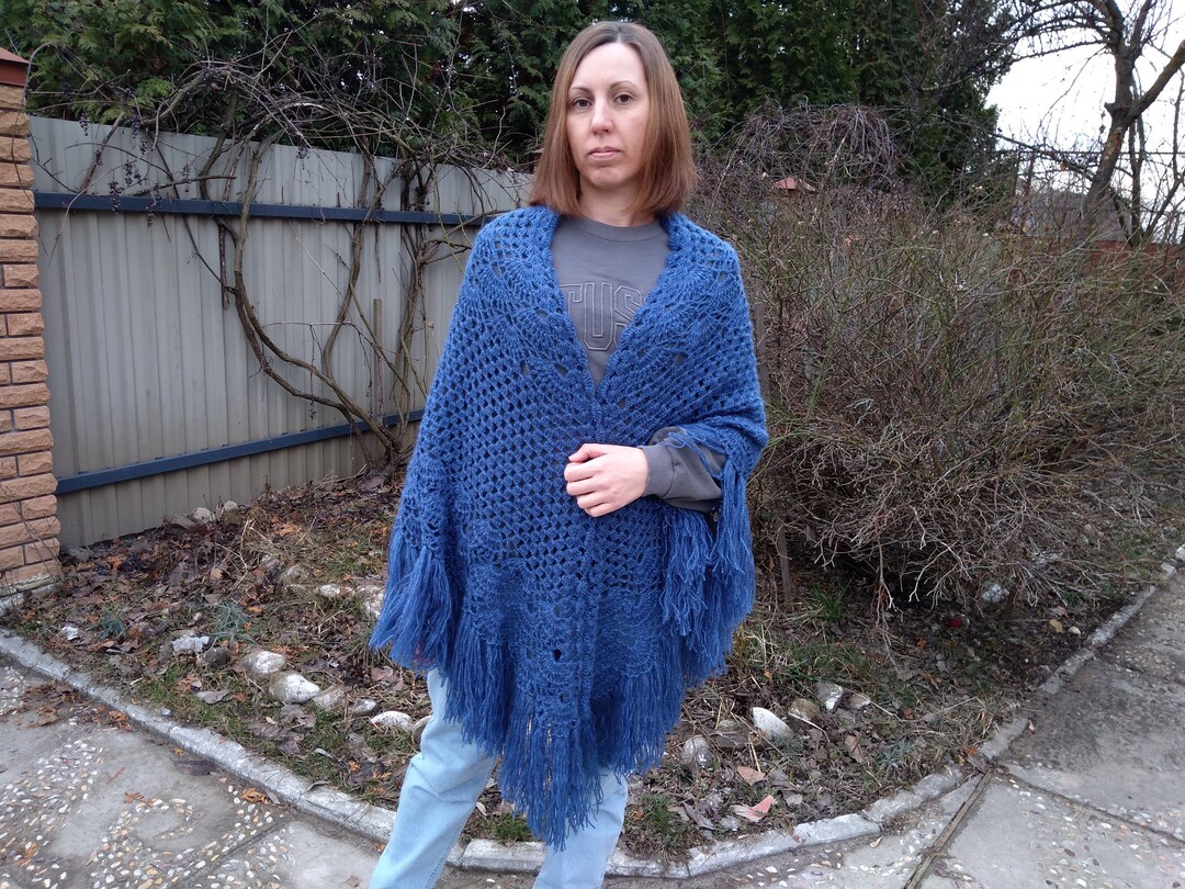 Triangle Shawl Shoulder Cape Knit Capelet Crochet Evening - Etsy