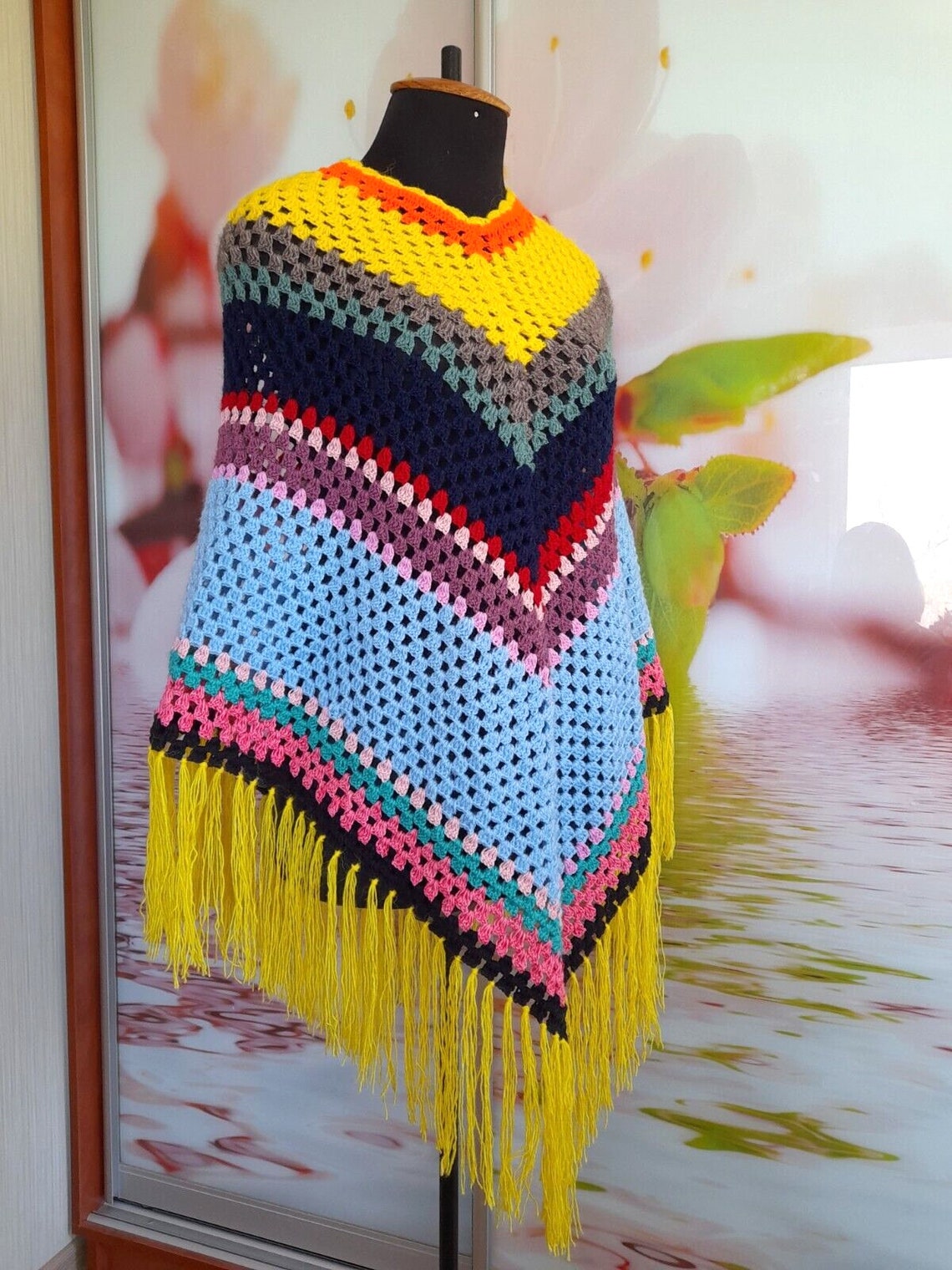 Poncho Wool, Oversized Sweater, Large Cape, Warm Chunky Knit Capelet ...