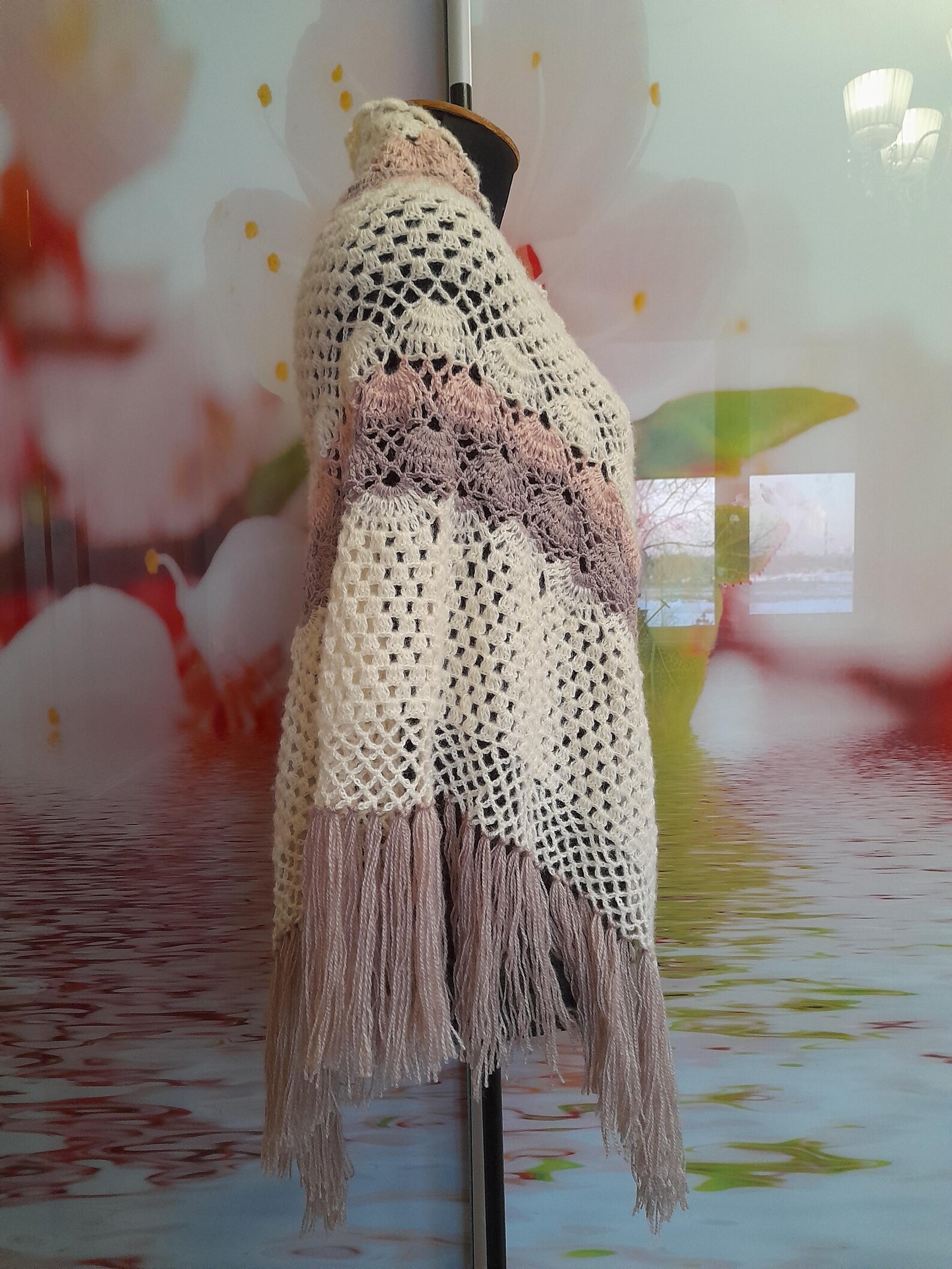 Triangle Shawl, Shoulder Cape, Knit Capelet, Crochet Evening Cover up ...
