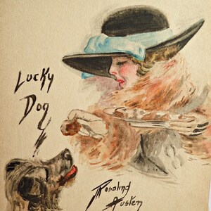 Antique Edwardian Autograph & Sketch / Watercolour Painting Book W ...