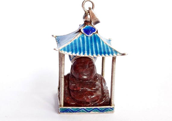 Antique Chinese Carved Hardstone/Agate Crowned Buddha… - Gem