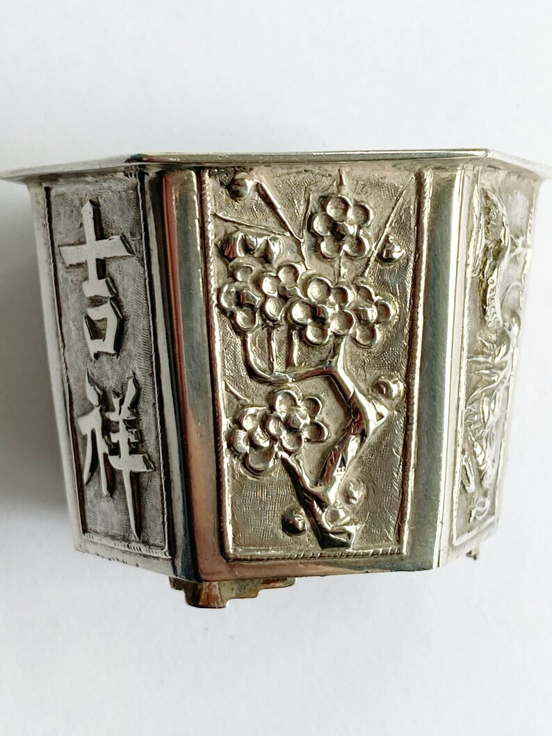 Rare Antique Chinese Silver 'lucky' Pot by Wang Hing - Elaborate ...