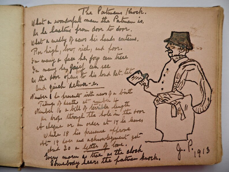 Antique Edwardian Autograph & Sketch / Watercolour Painting Book W ...