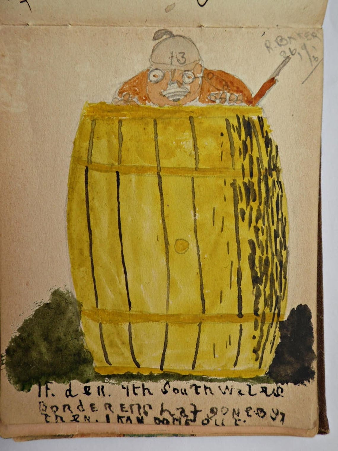 Antique Edwardian Autograph & Sketch / Watercolour Painting Book W ...