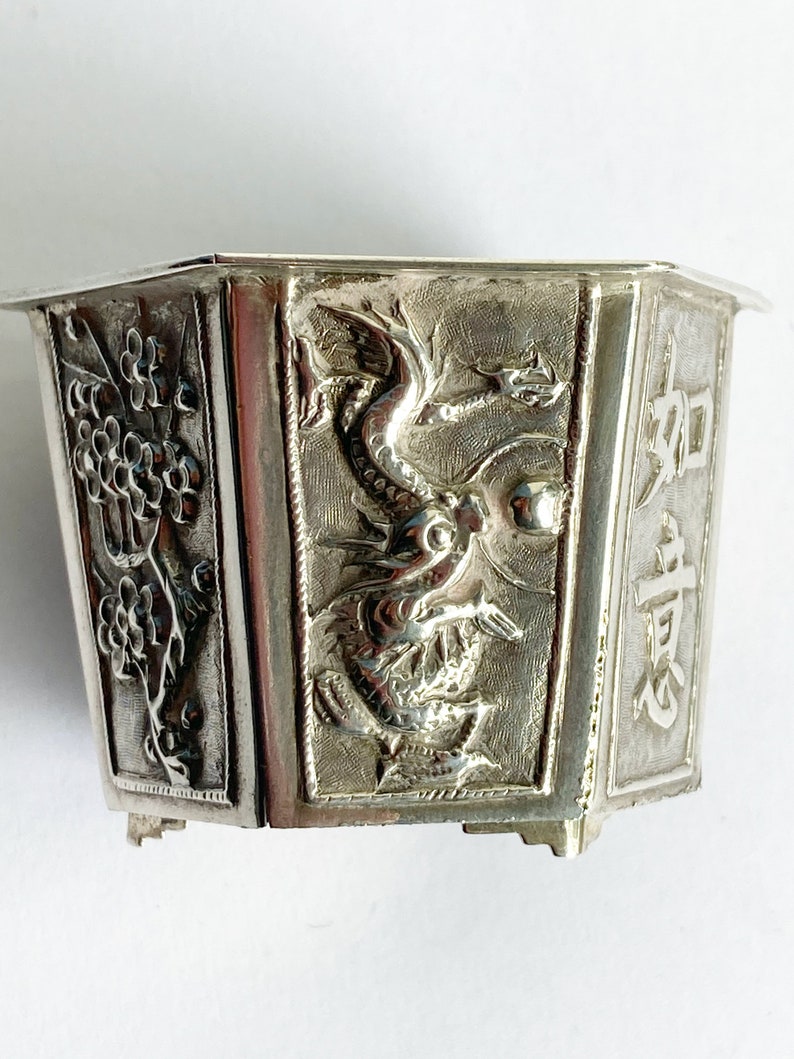 Rare Antique Chinese Silver 'lucky' Pot by Wang Hing - Elaborate ...