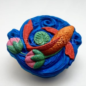 Koi Fish Pond Plastic or Silicone Mold, Bath Bomb Mold, Soap Mold ...