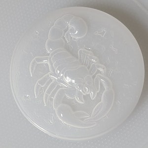 Scorpion on a Round Plastic Mold or Silicone Mold, Bath Bomb Mold, Soap ...
