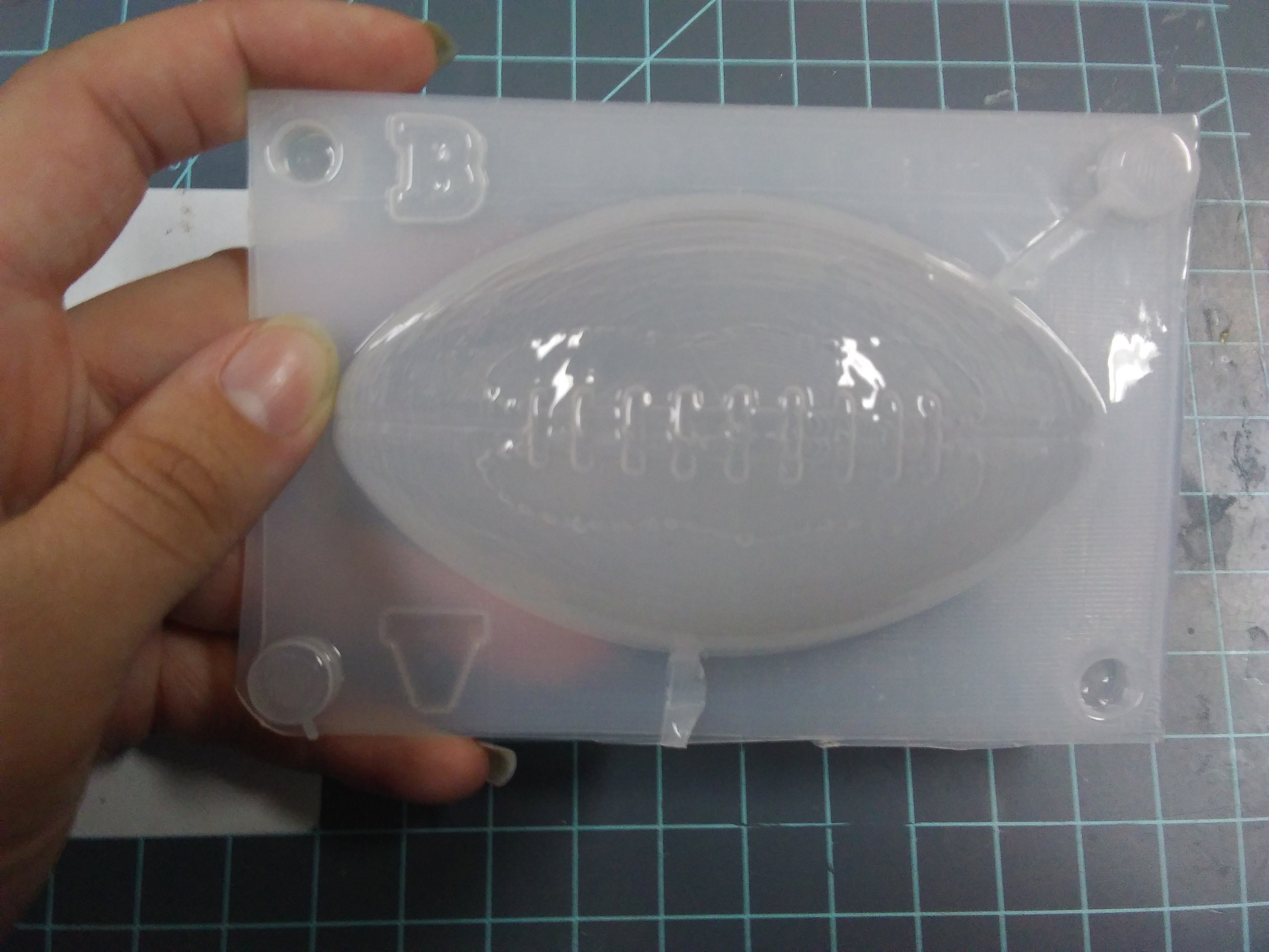 3D Football 2-part Plastic Mold, Bath Bomb Mold, Soap Mold, Football ...