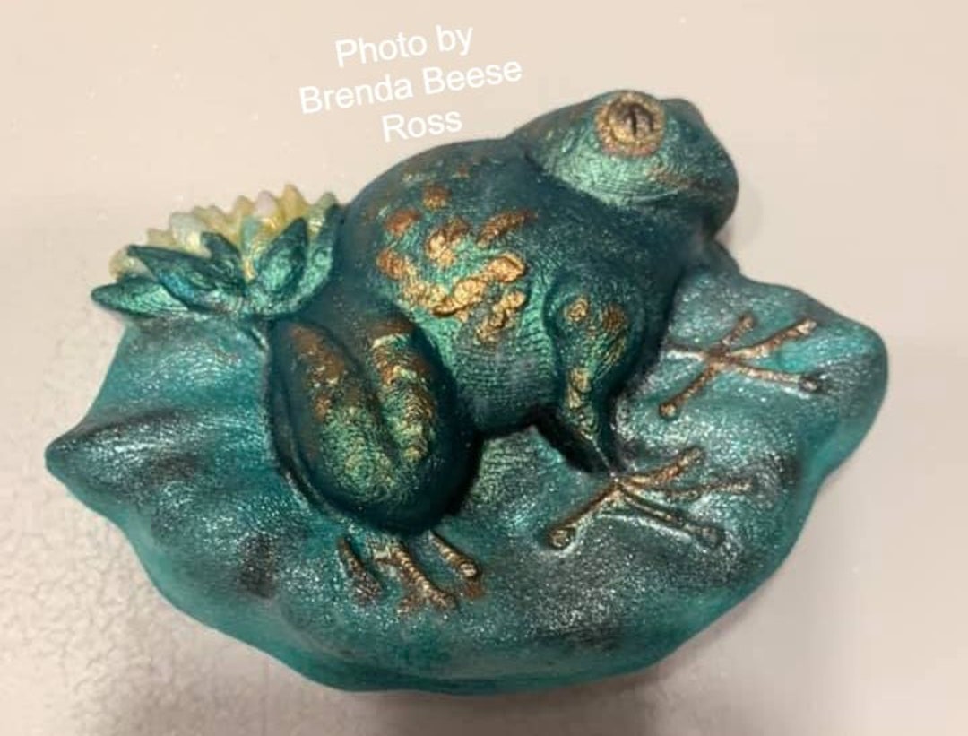 Frog Sitting on Lily Pad Plastic Mold or Silicone Mold, Bath Bomb Mold ...