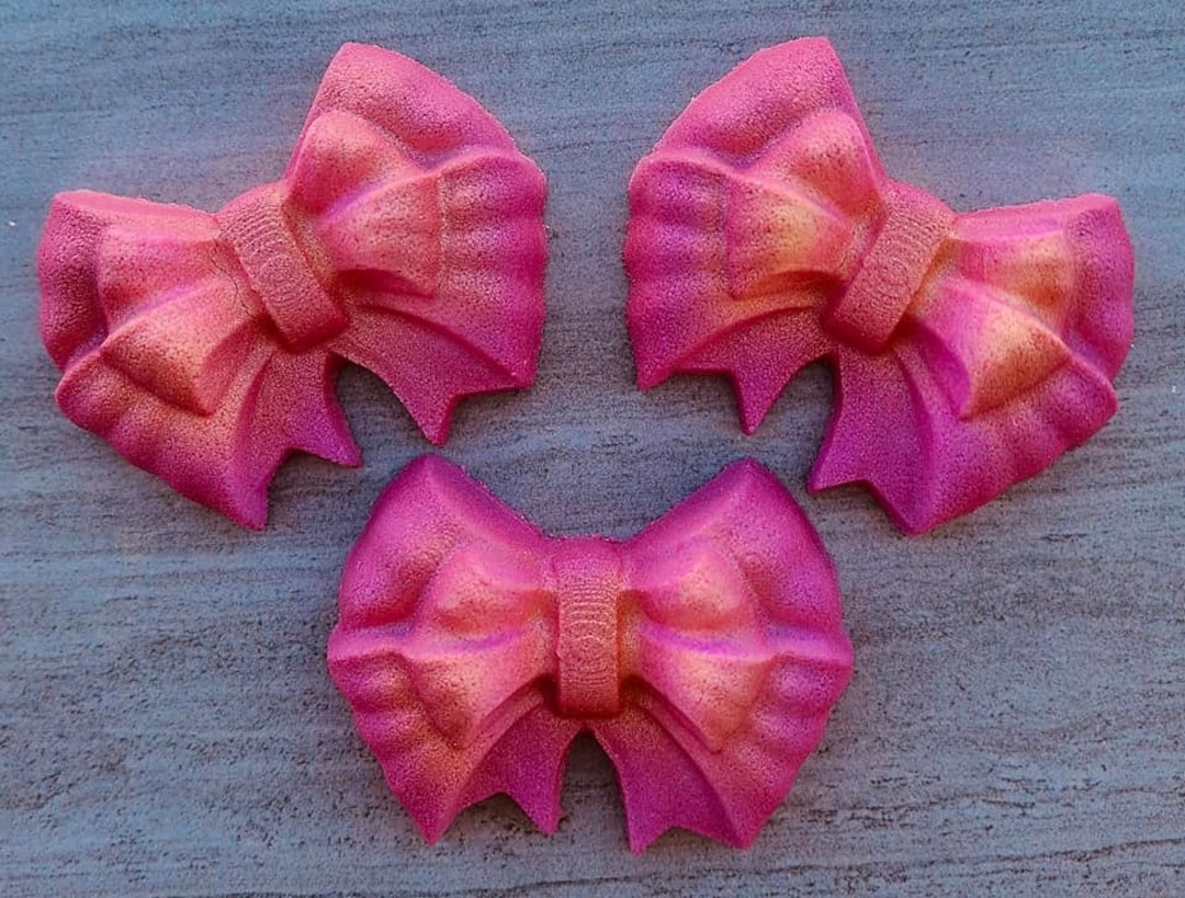 Puffy Bow #2 Plastic Mold or Silicone Mold, Bath Bomb Mold, Soap Mold ...