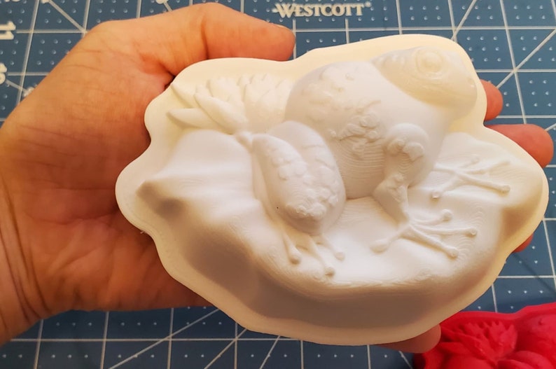 Frog Sitting on Lily Pad Plastic Mold or Silicone Mold, Bath Bomb Mold ...