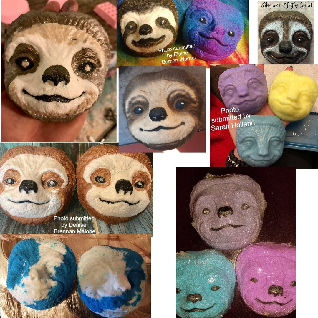 Sloth Face Plastic Mold or Silicone Mold, Bath Bomb Mold, Soap Mold ...