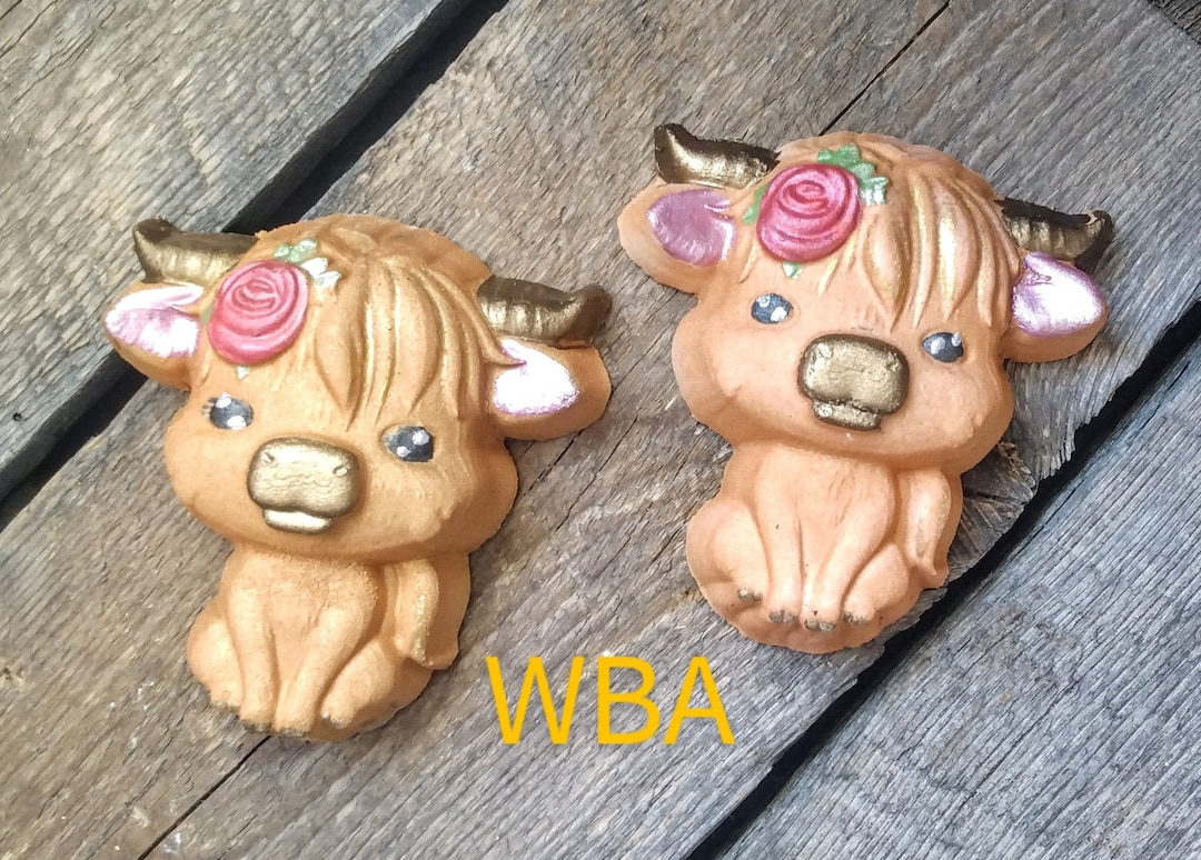 Highland Cow Cutie Plastic Mold or Silicone Mold, Bath Bomb Mold, Soap ...