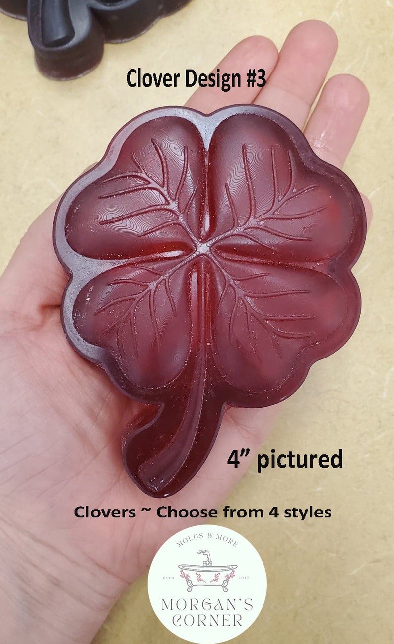 Four Leaf Clover Plastic Mold or Silicone Mold, Bath Bomb Mold, Soap ...
