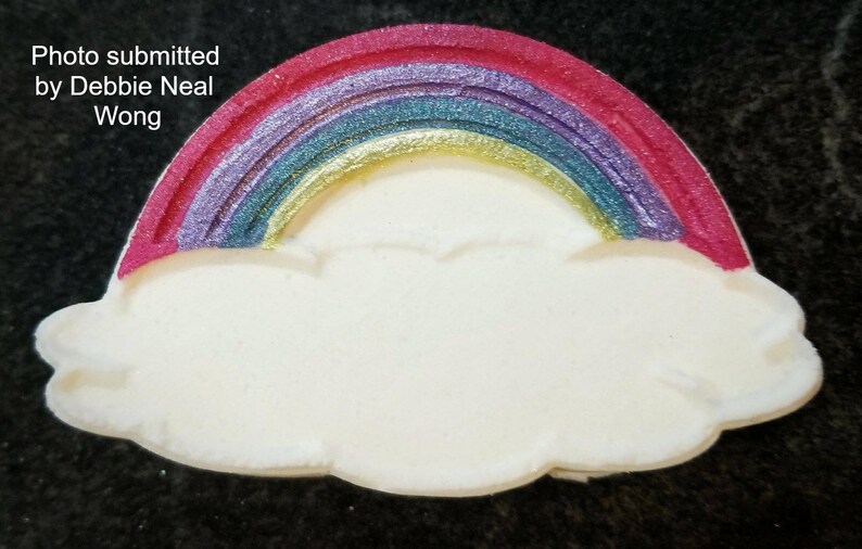 Rainbow Cloud Plastic Mold or Silicone Mold, Rainbow Mold, Bath Bomb ...