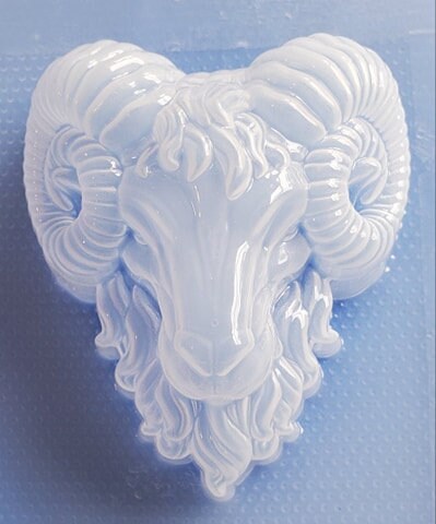 Ram Head Plastic Mold or Silicone Mold, Bath Bomb Mold, Soap Mold, Ram ...