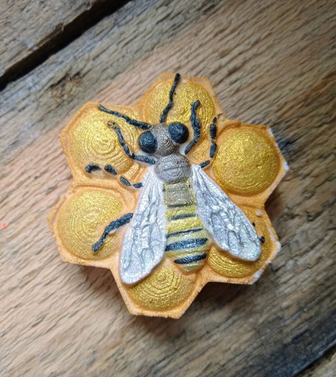 Bee on a Honeycomb Plastic Mold or Silicone Mold, Bath Bomb Mold, Soap ...