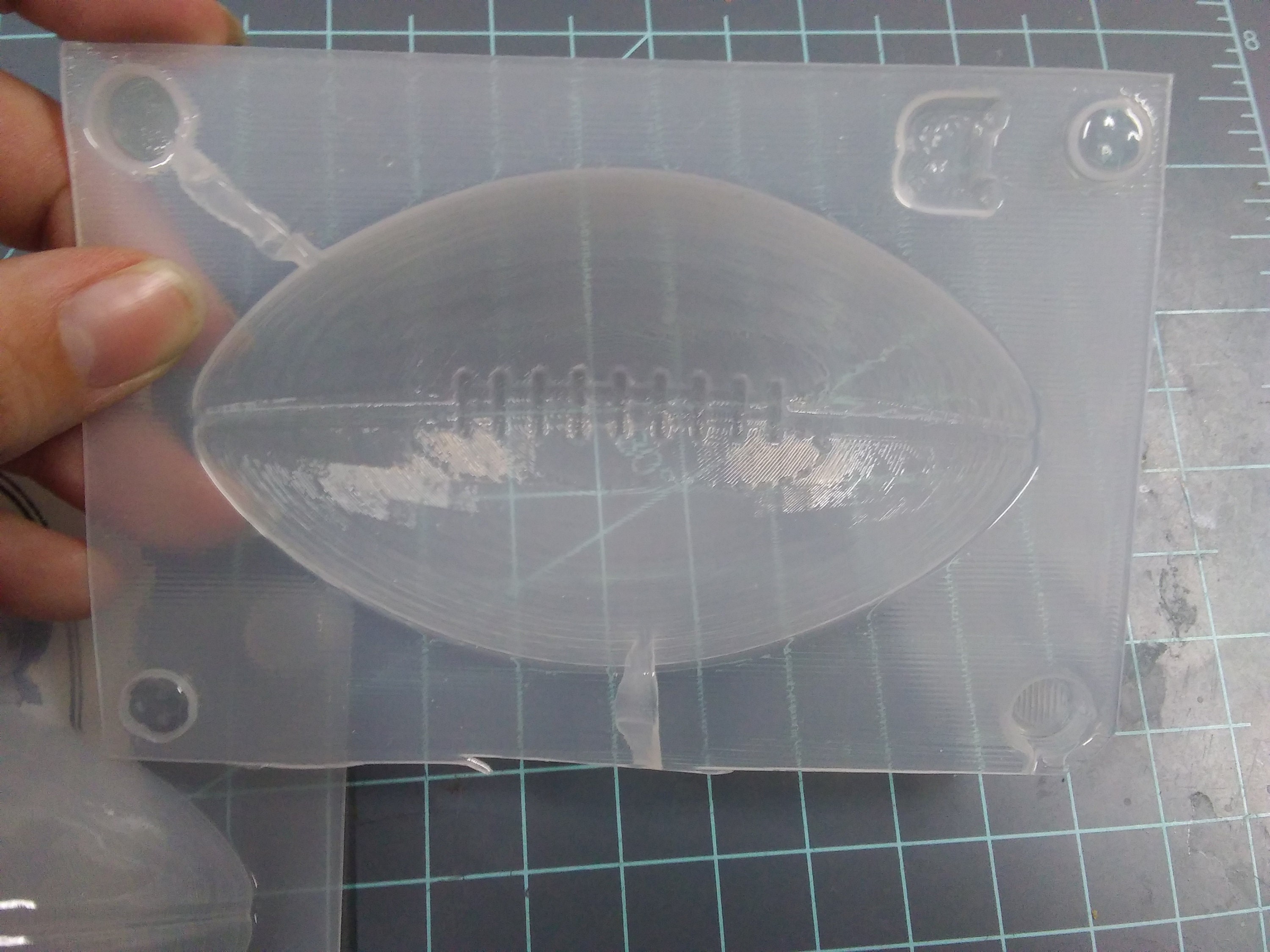 3D Football 2-part Plastic Mold, Bath Bomb Mold, Soap Mold, Football ...
