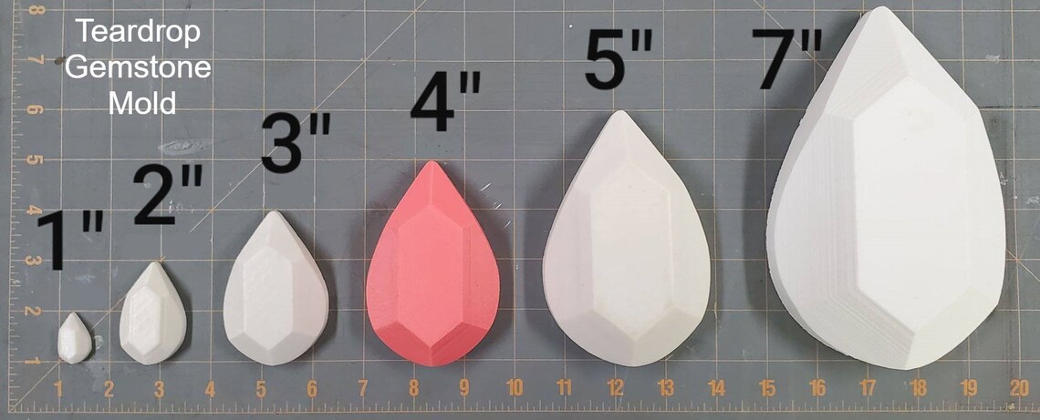 Teardrop Gem Plastic Mold or Silicone Mold, Bath Bomb Mold, Soap Mold ...