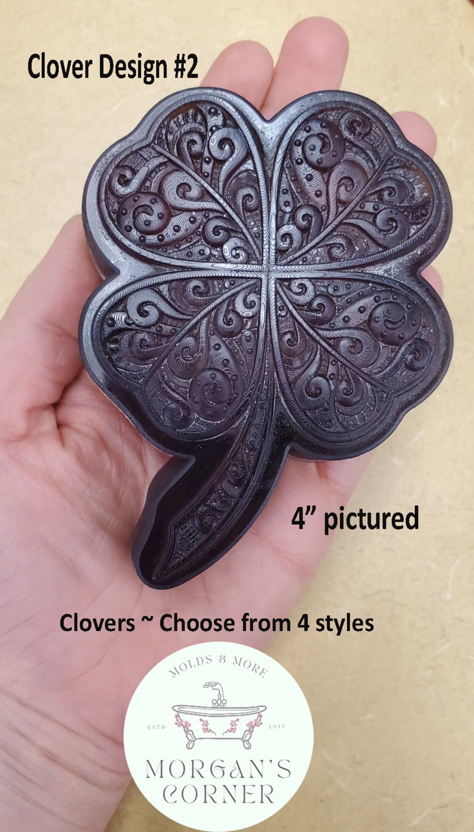 Four Leaf Clover Plastic Mold or Silicone Mold, Bath Bomb Mold, Soap ...