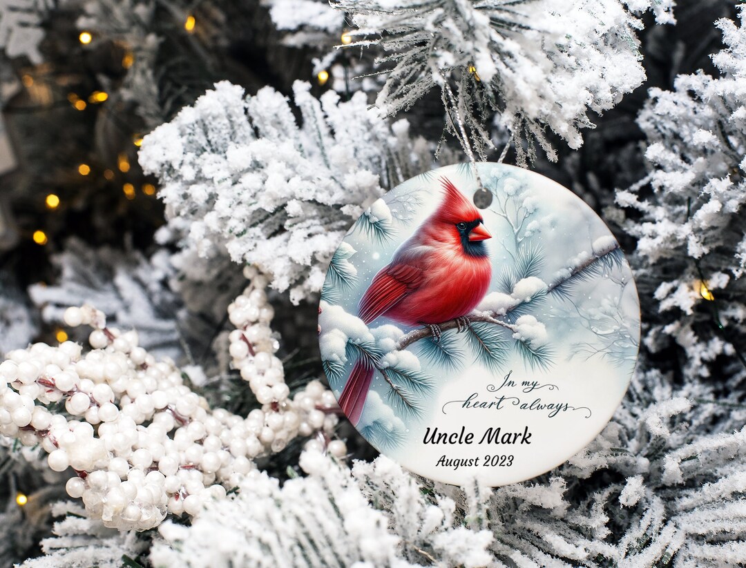 Personalized Cardinal Memorial Ornament in My Heart Always Ceramic or ...