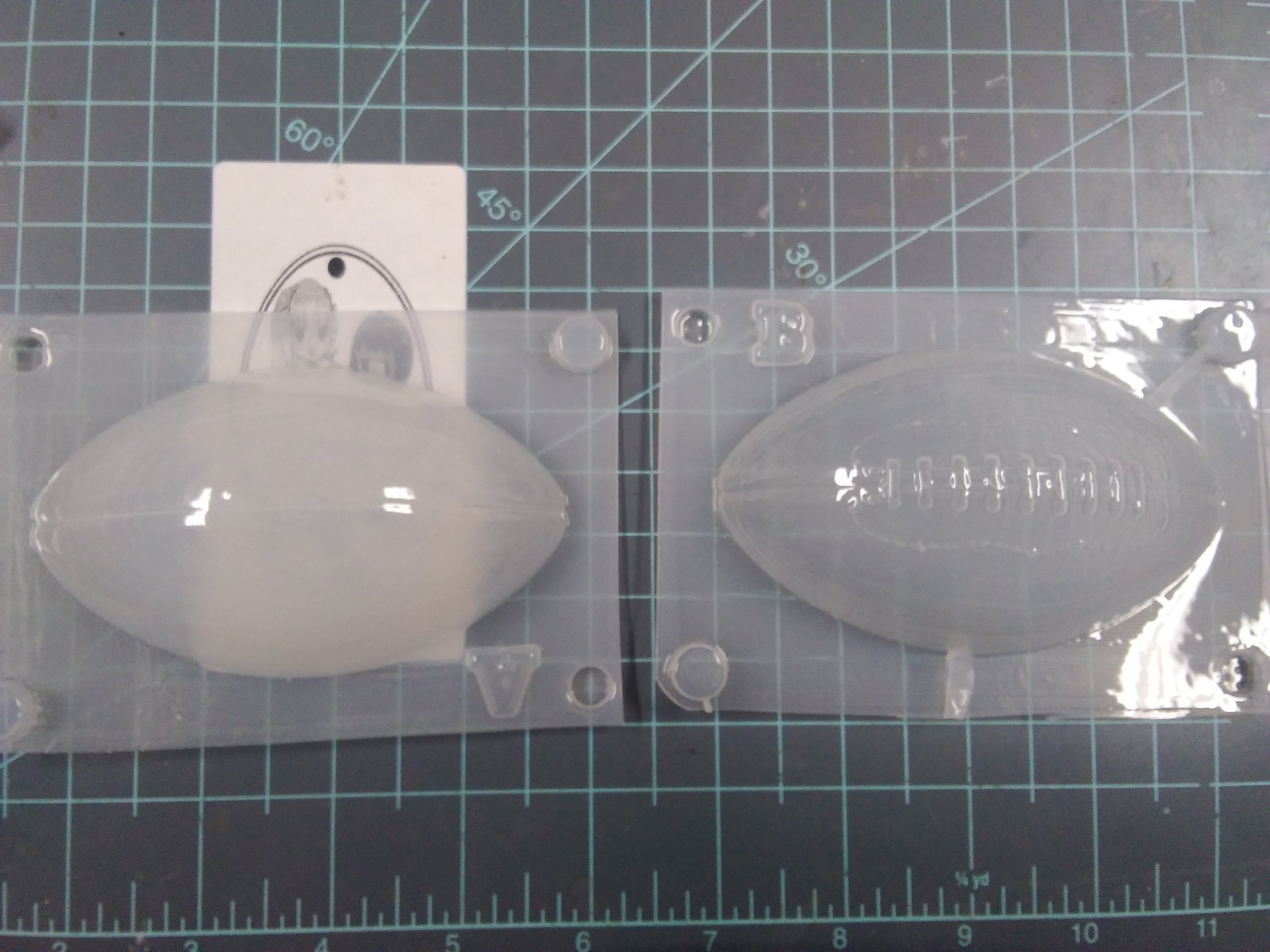 3D Football 2-part Plastic Mold, Bath Bomb Mold, Soap Mold, Football ...