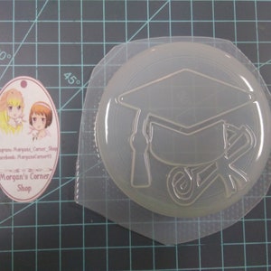 Graduation Cap & Scroll Plastic Mold or Silicone Mold, Bath Bomb Mold ...
