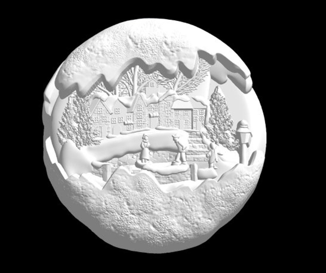 Snowy Winter Village Plastic Mold, Bath Bomb Mold, Soap Mold, Globe ...