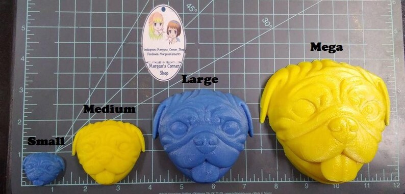 Pug Plastic Mold, Dog Mold, Bath Bomb Mold, Soap Mold, Pug Head Mold ...