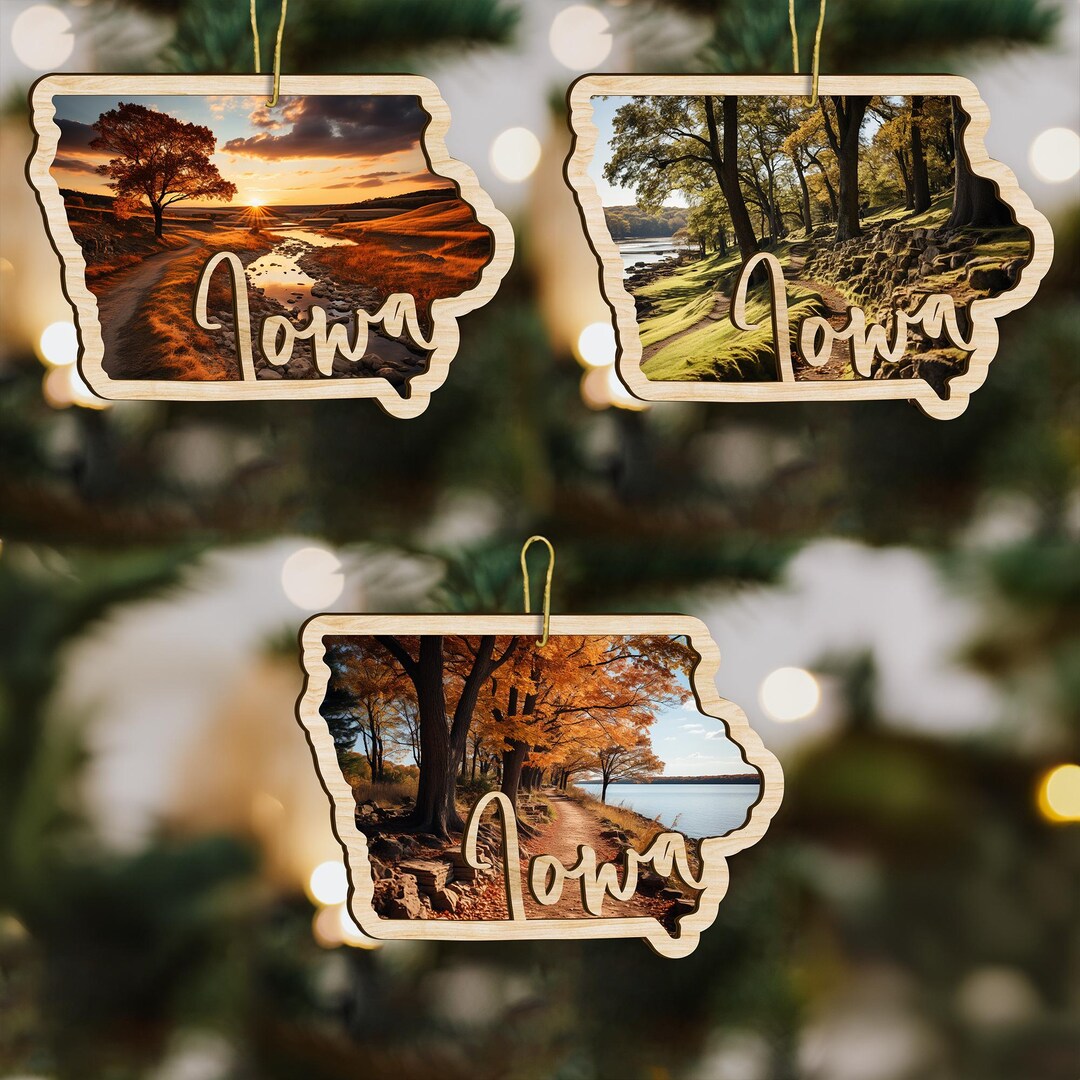 Iowa State Wood Ornament, Custom Ornament, State Pride Gift ...