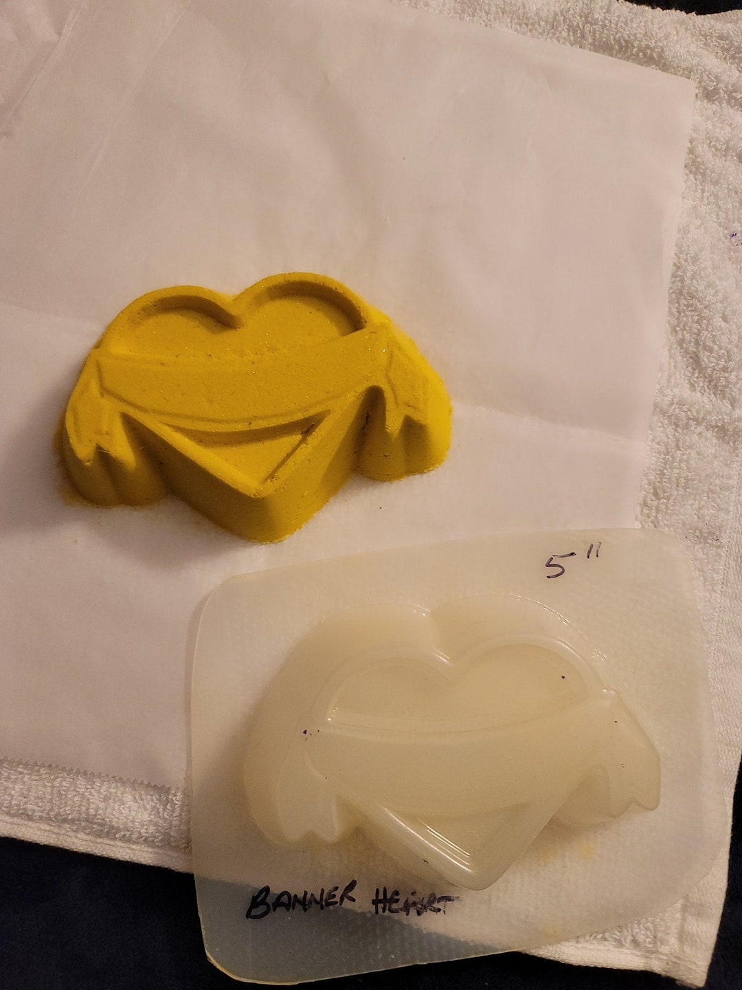 Banner Heart Plastic Mold or Silicone Mold, Bath Bomb Mold, Soap Mold ...