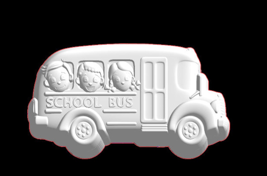 School Bus With Kids Plastic Mold or Silicone Mold, Bath Bomb Mold ...