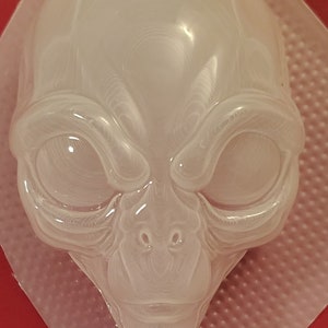 Detailed Alien Head Plastic Mold or Silicone Mold, Bath Bomb Mold, Soap ...