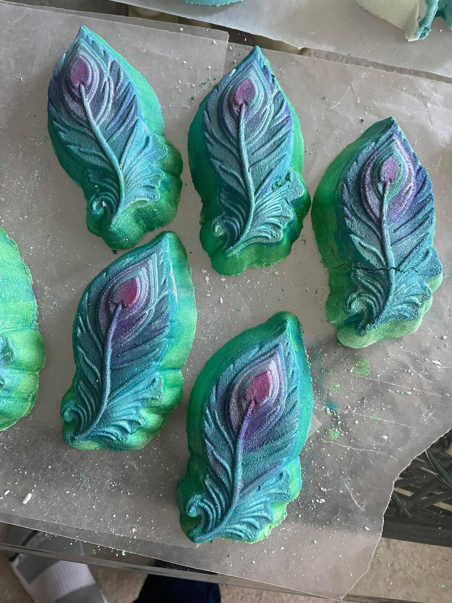 Peacock Feather Plastic Mold or Silicone Mold, Bath Bomb Mold, Soap ...