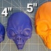 Detailed Alien Head Plastic Mold or Silicone Mold, Bath Bomb Mold, Soap ...