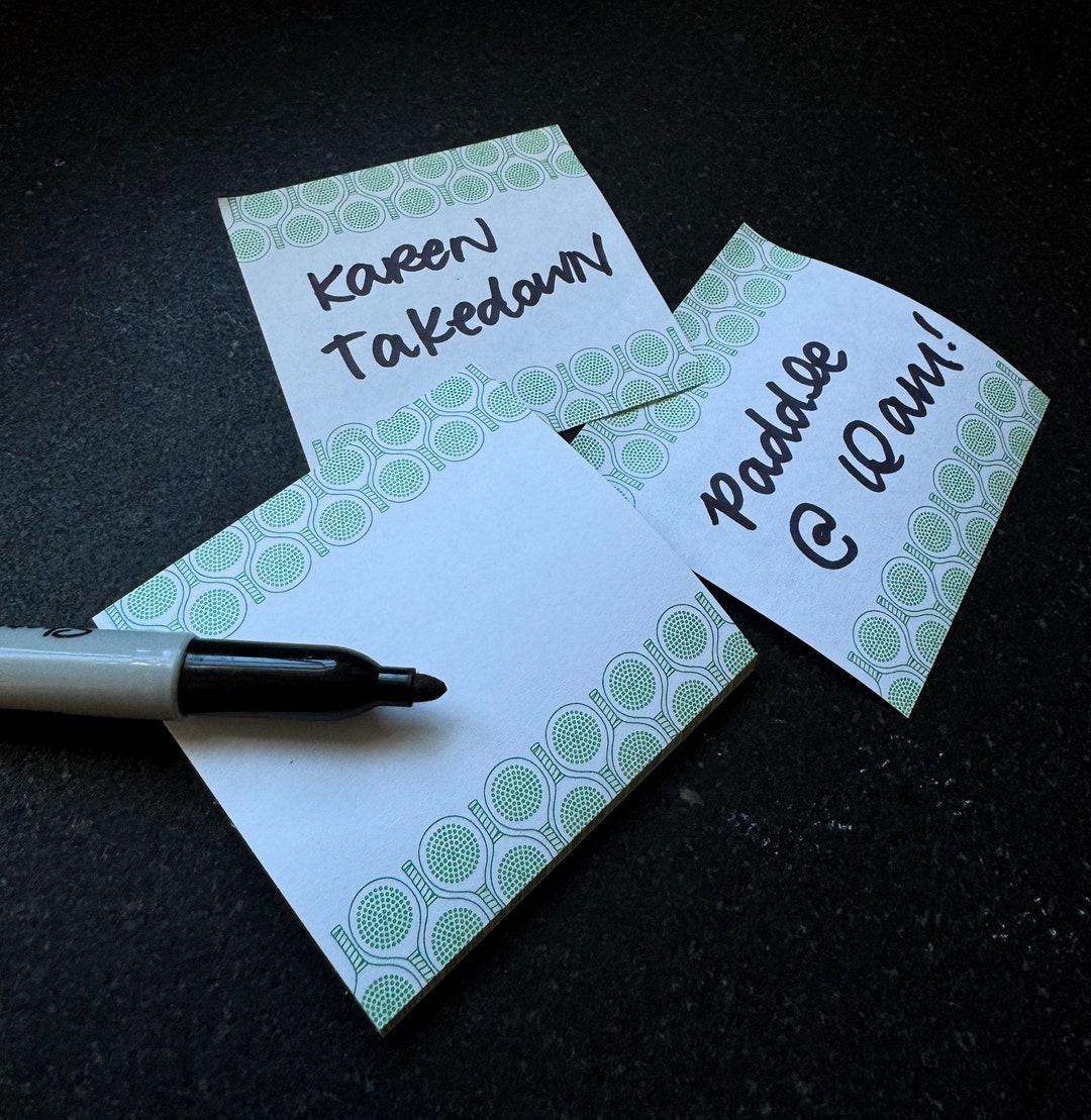 Paddle Tennis / Platform Tennis Post It Notepad - Original Paddle ...