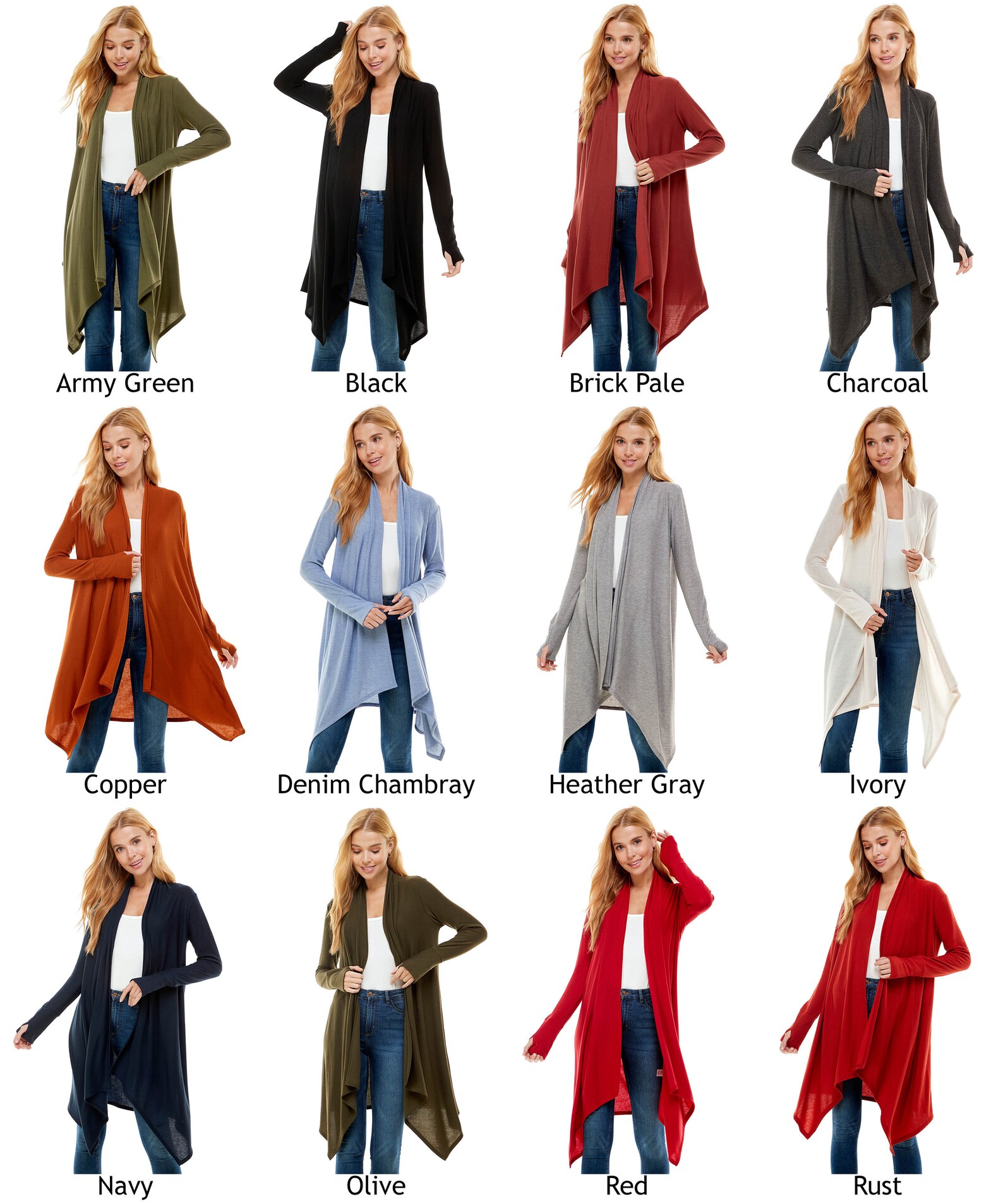 Women's Long Waterfall Cardigan / Lightweight / Butter - Etsy