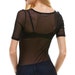 Women's Mesh Top / Short Sleeve Sheer Tops / See Through Round Scoop ...