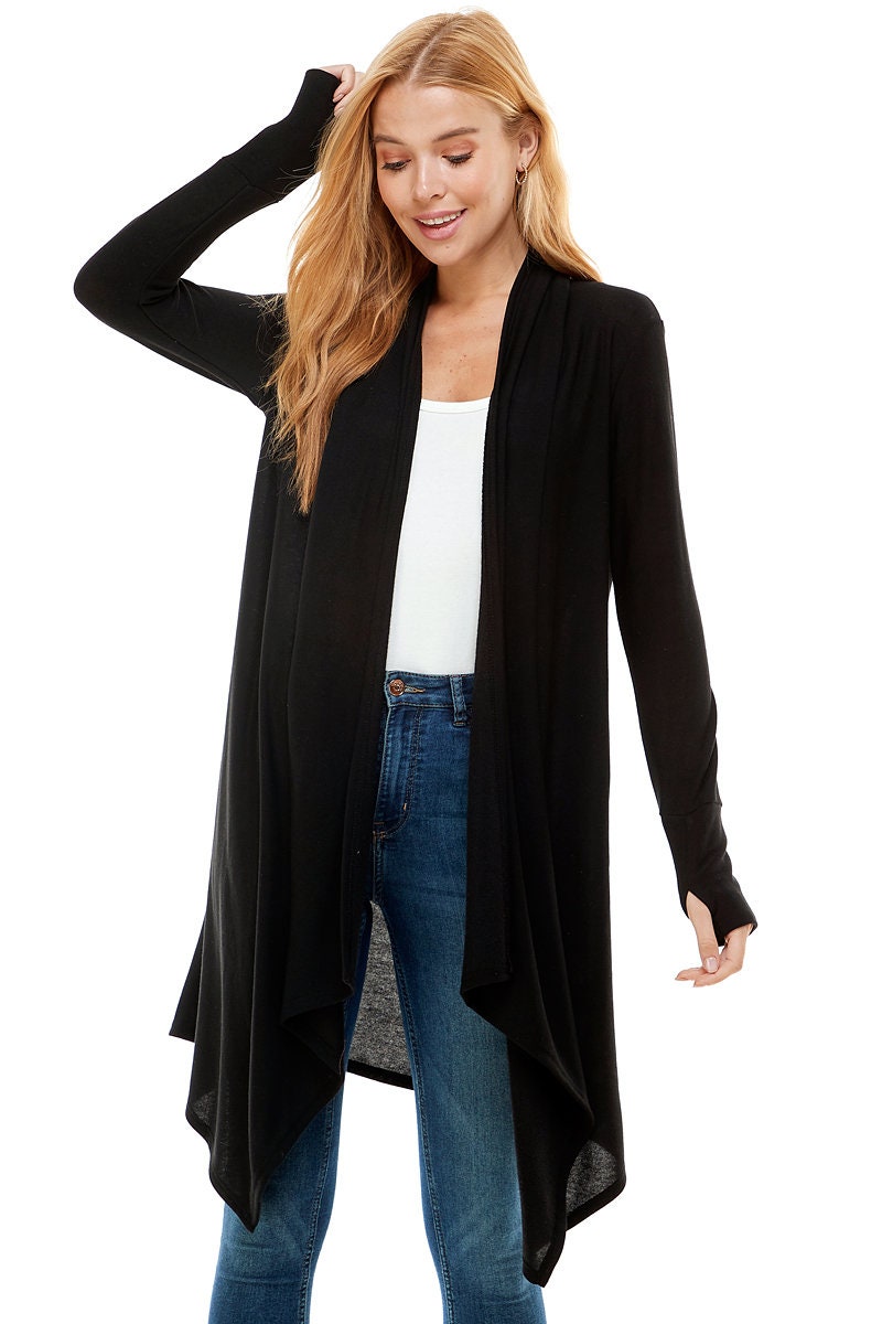 Women's Long Waterfall Cardigan / Lightweight / Butter - Etsy