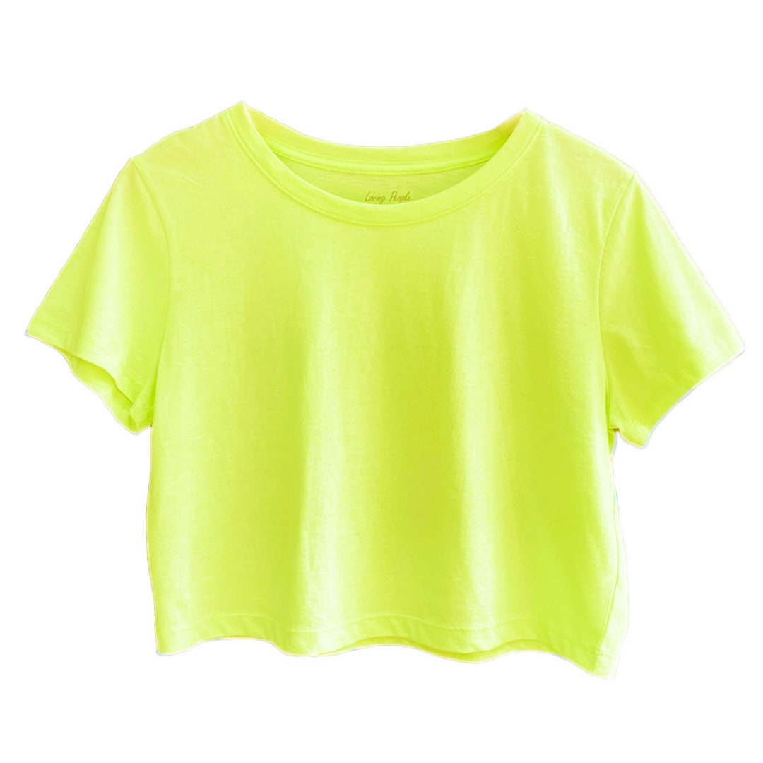Crop Tops for Women Canary Yellow / Loose Fit / Boxy T-shirts / Girl's ...