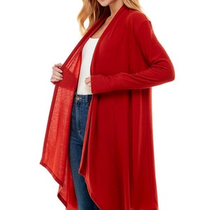 Women's Long Waterfall Cardigan / Lightweight / Butter - Etsy