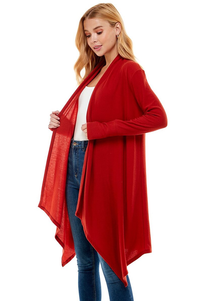 Women's Long Waterfall Cardigan / Lightweight / Butter | Etsy