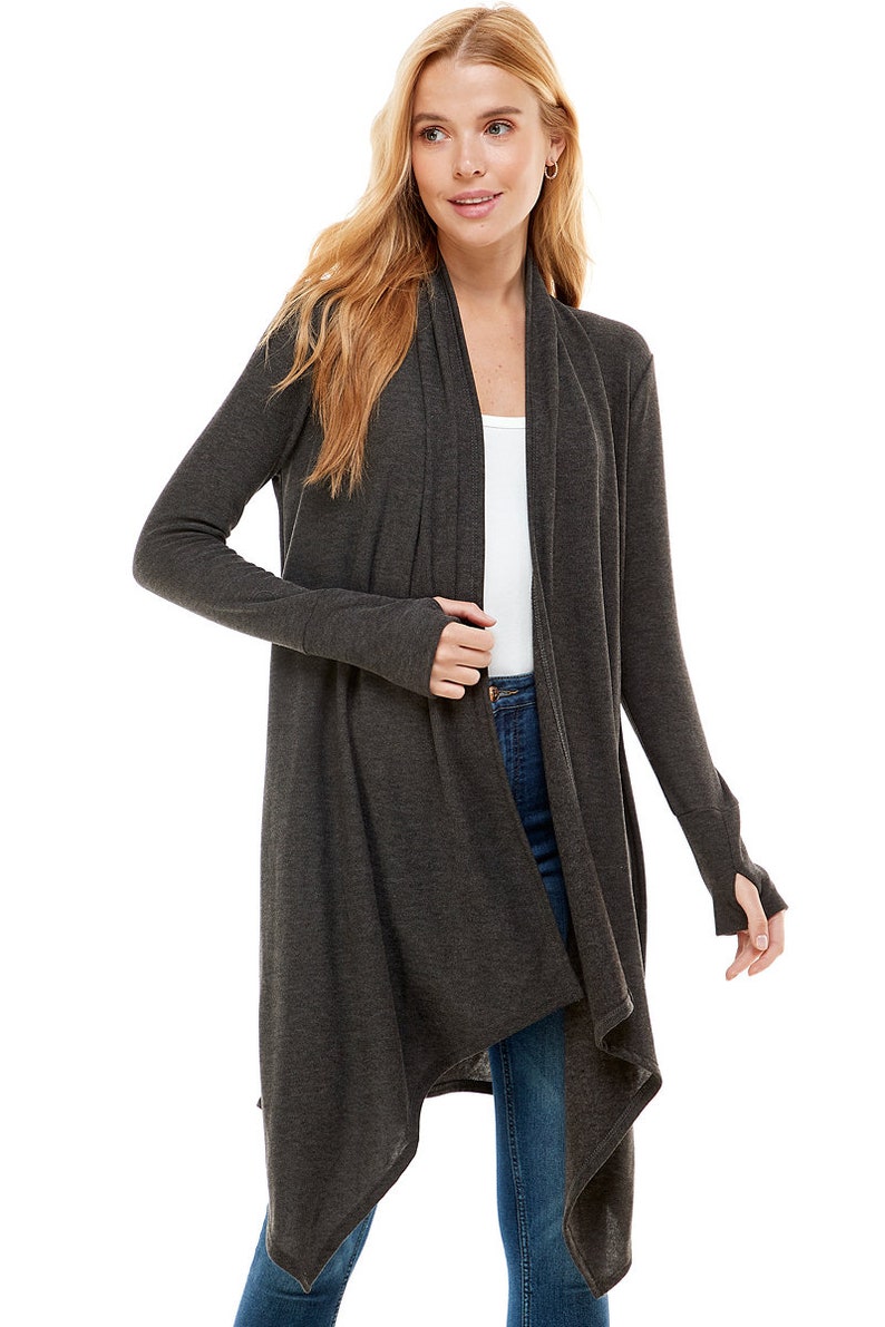 Women's Long Waterfall Cardigan / Lightweight / Butter - Etsy