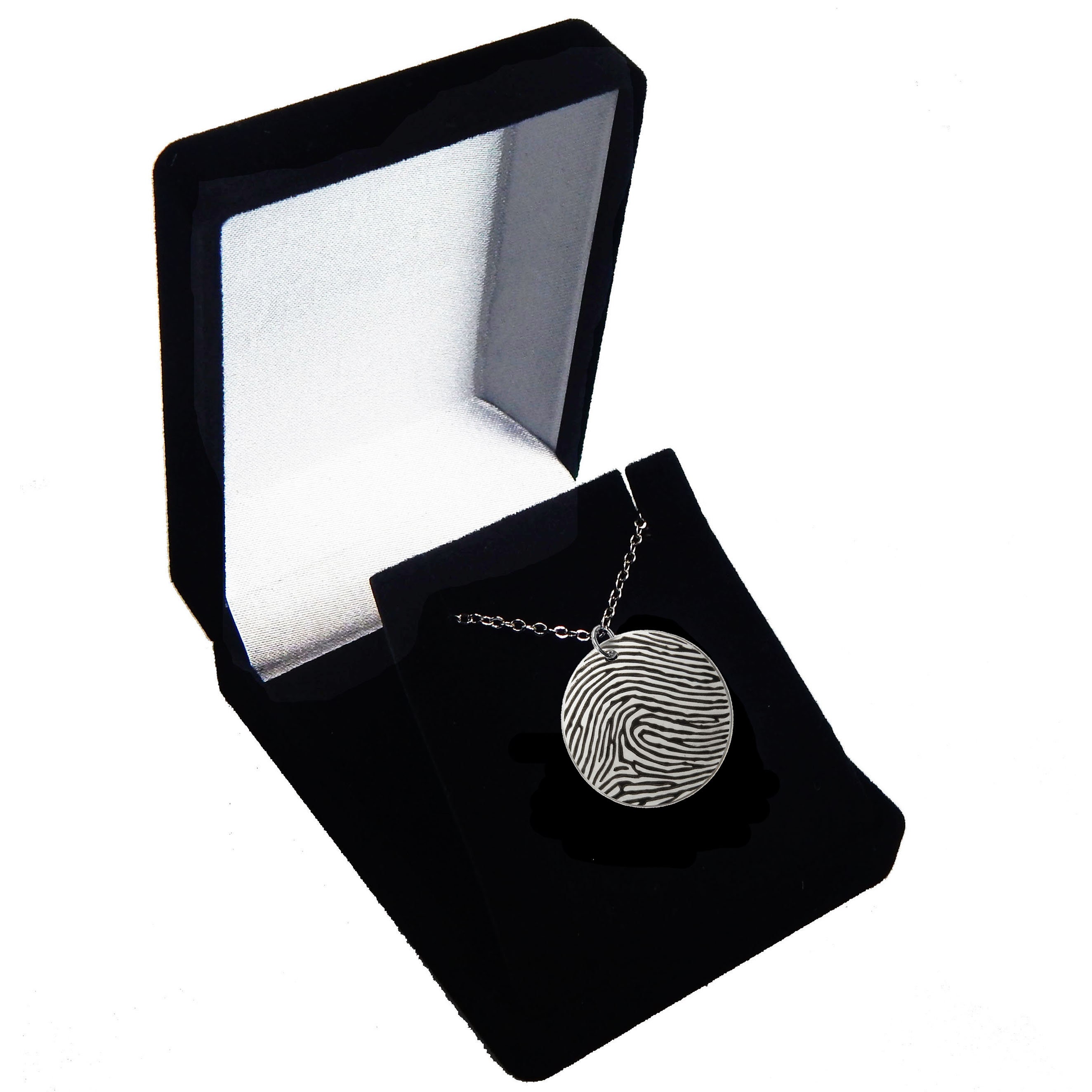 Actual Fingerprint Small Silver Round Necklace - Etsy