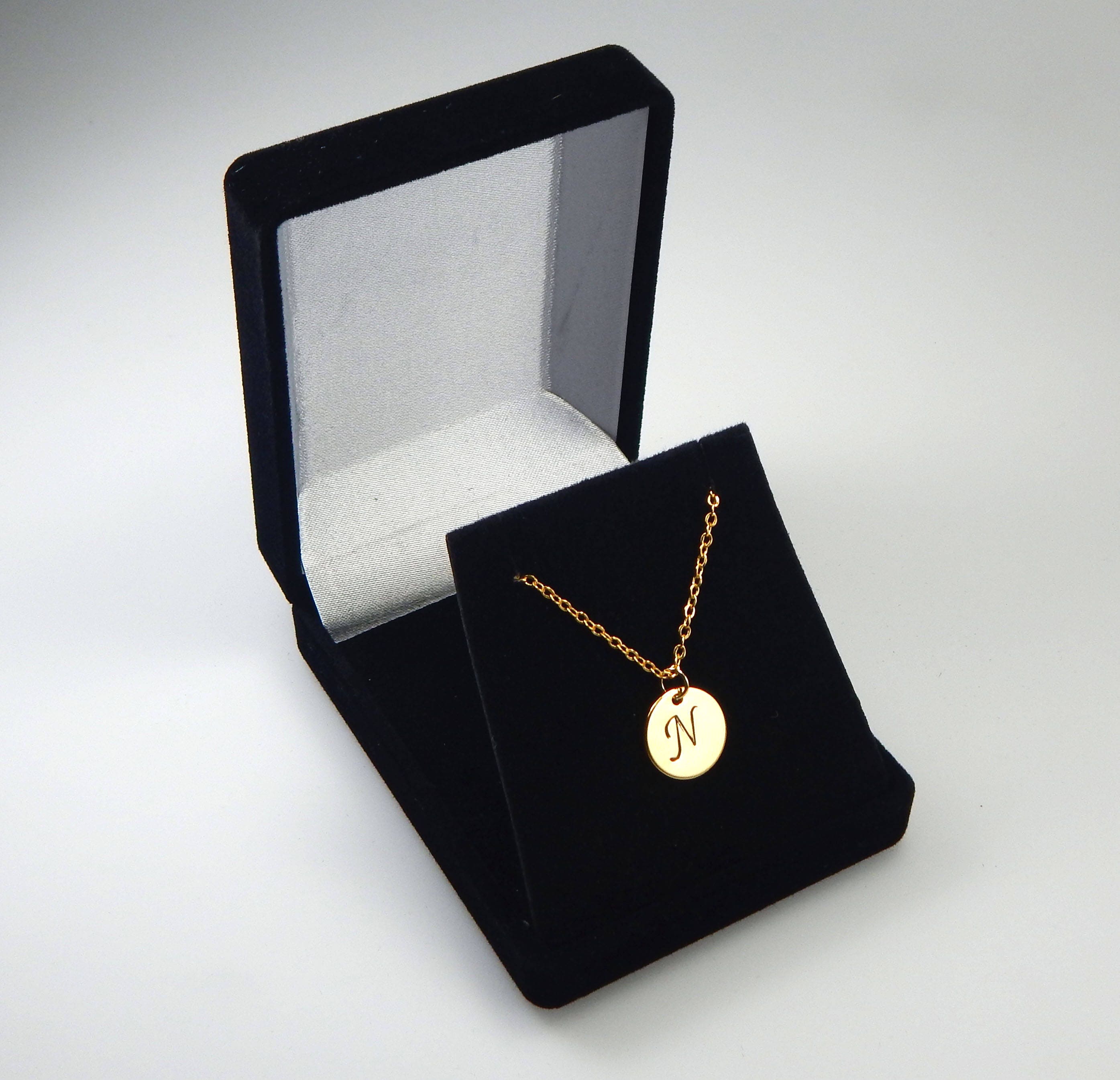 Initial Circle Charm Necklace - Silver - Gold - Rose Gold - Keepsake ...