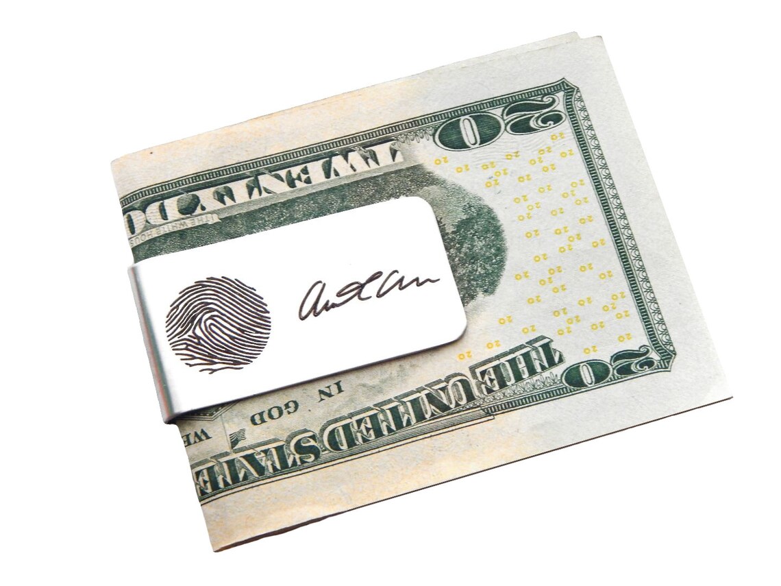 Personalized Fingerprint Stainless Steel Money Clip | Etsy