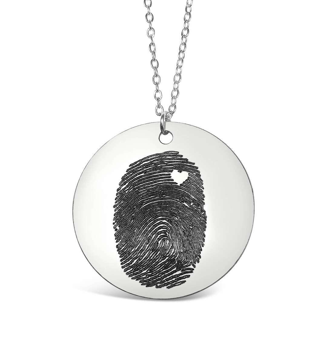 Custom Personalized Fingerprint With Heart Necklace - Etsy