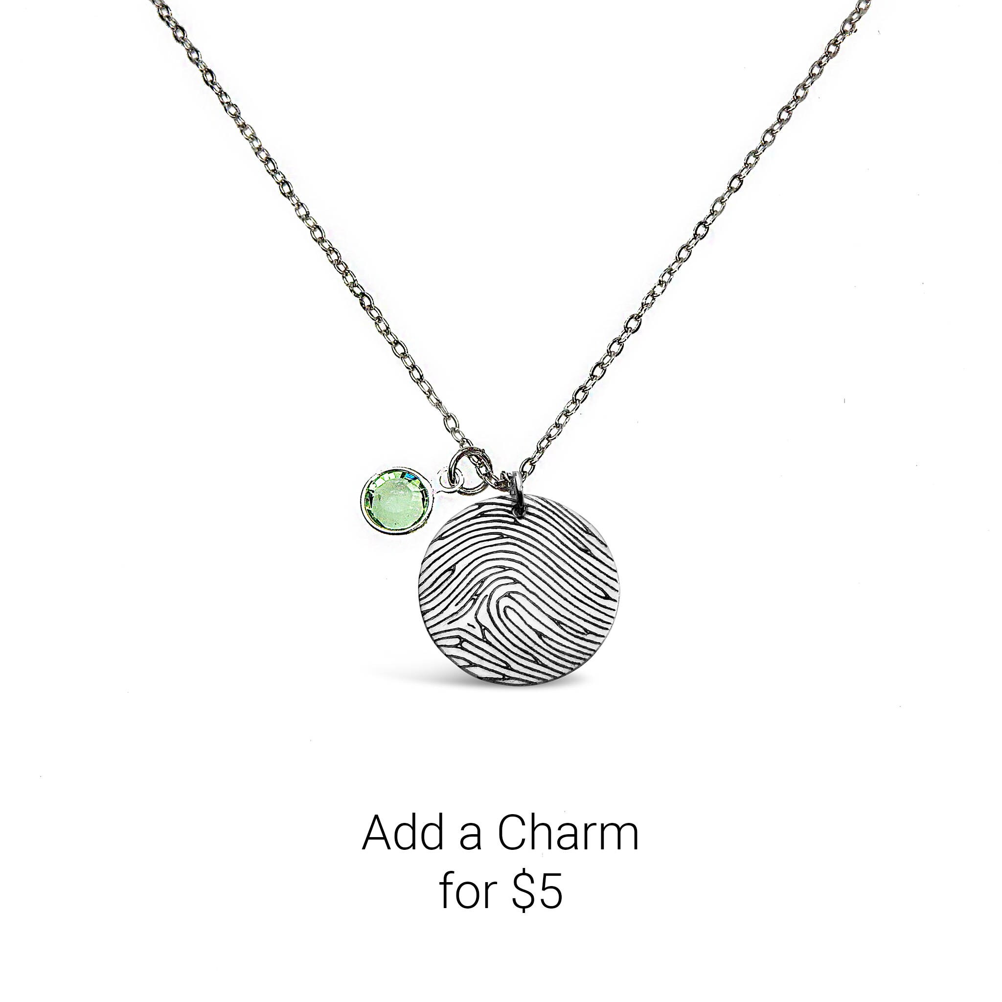 Actual Fingerprint Small Silver Round Necklace - Etsy