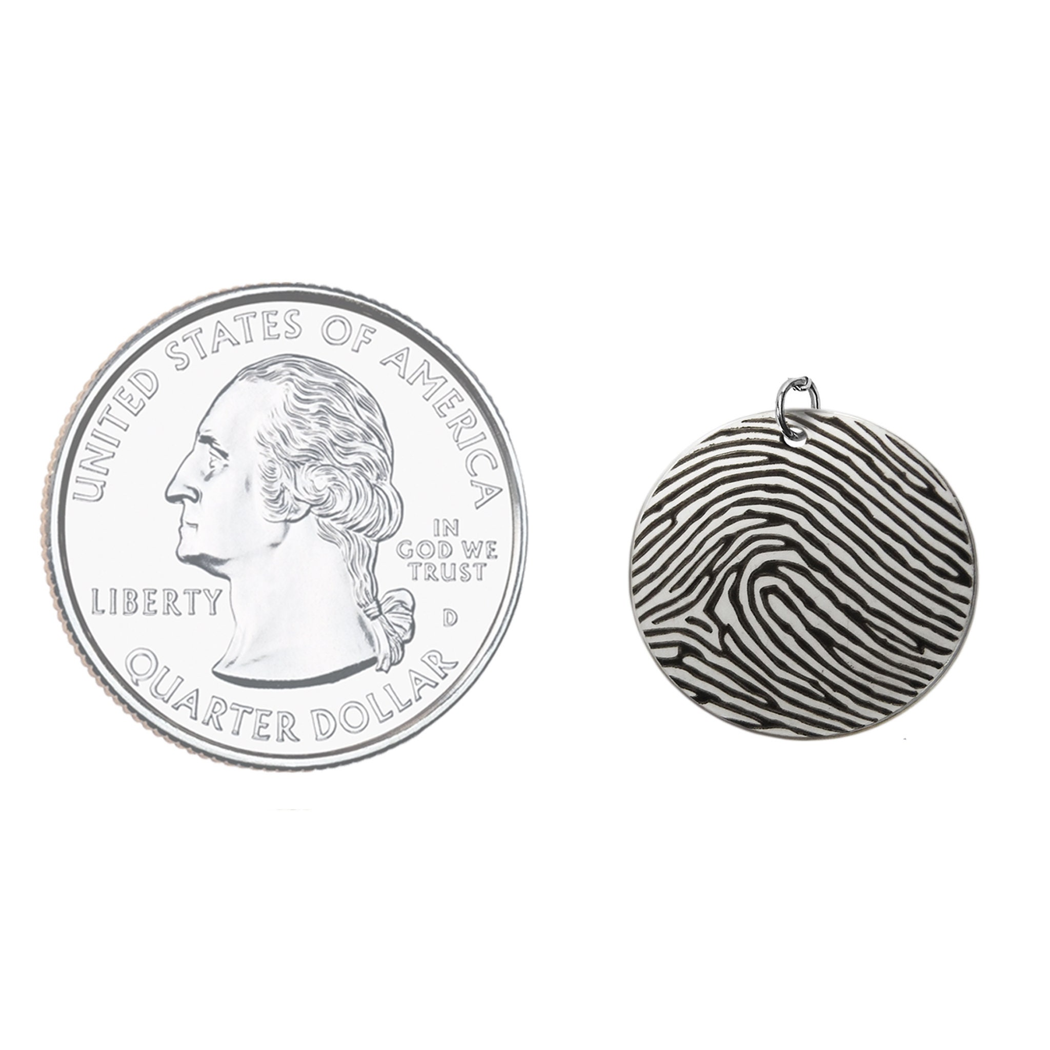 Actual Fingerprint Small Silver Round Necklace - Etsy